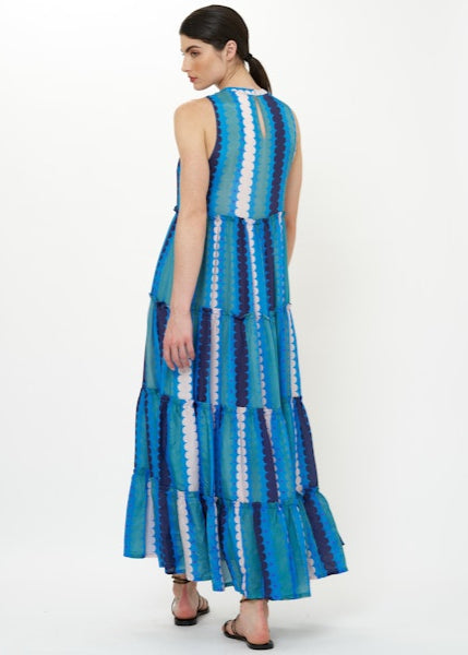 Oliphant Ruffle Tiered Maxi - Meko Blue – CK Bradley