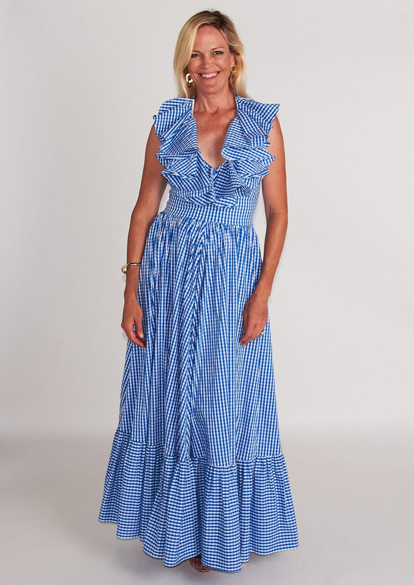 Samba Dress - Royal Blue Gingham – CK Bradley