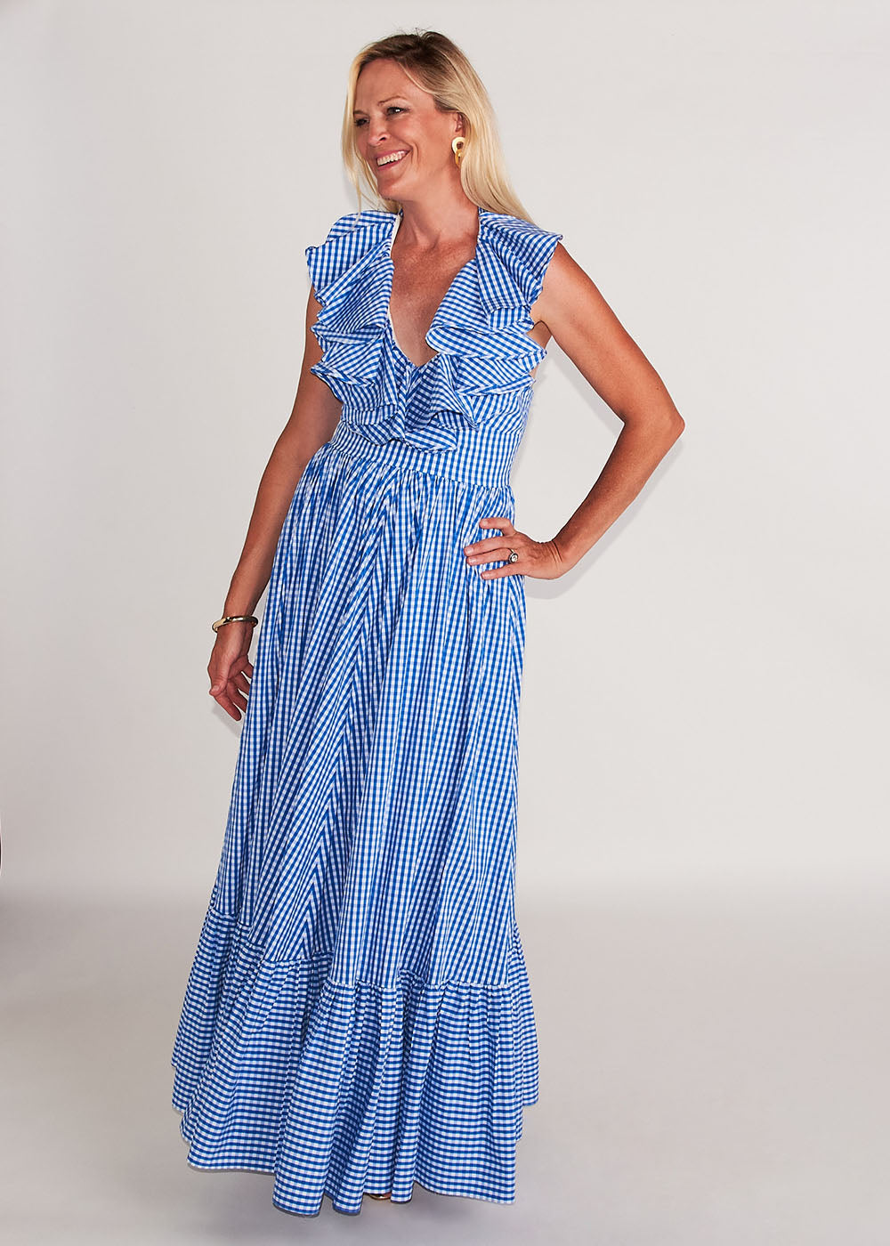 Samba Dress - Royal Blue Gingham – CK Bradley