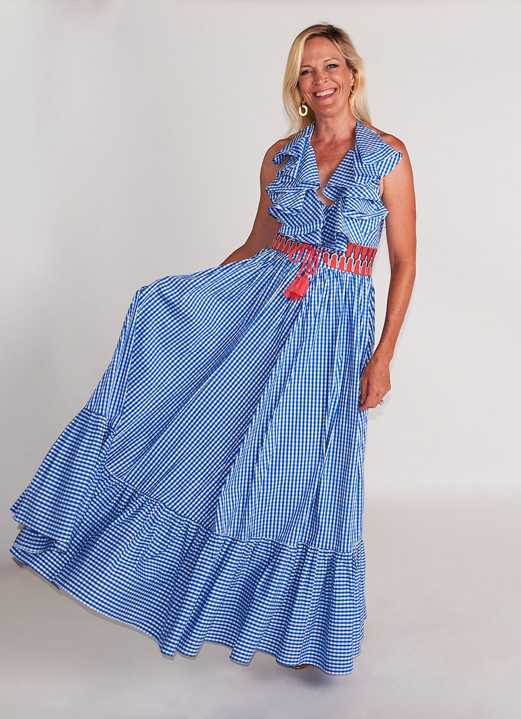 Samba Dress - Royal Blue Gingham – CK Bradley